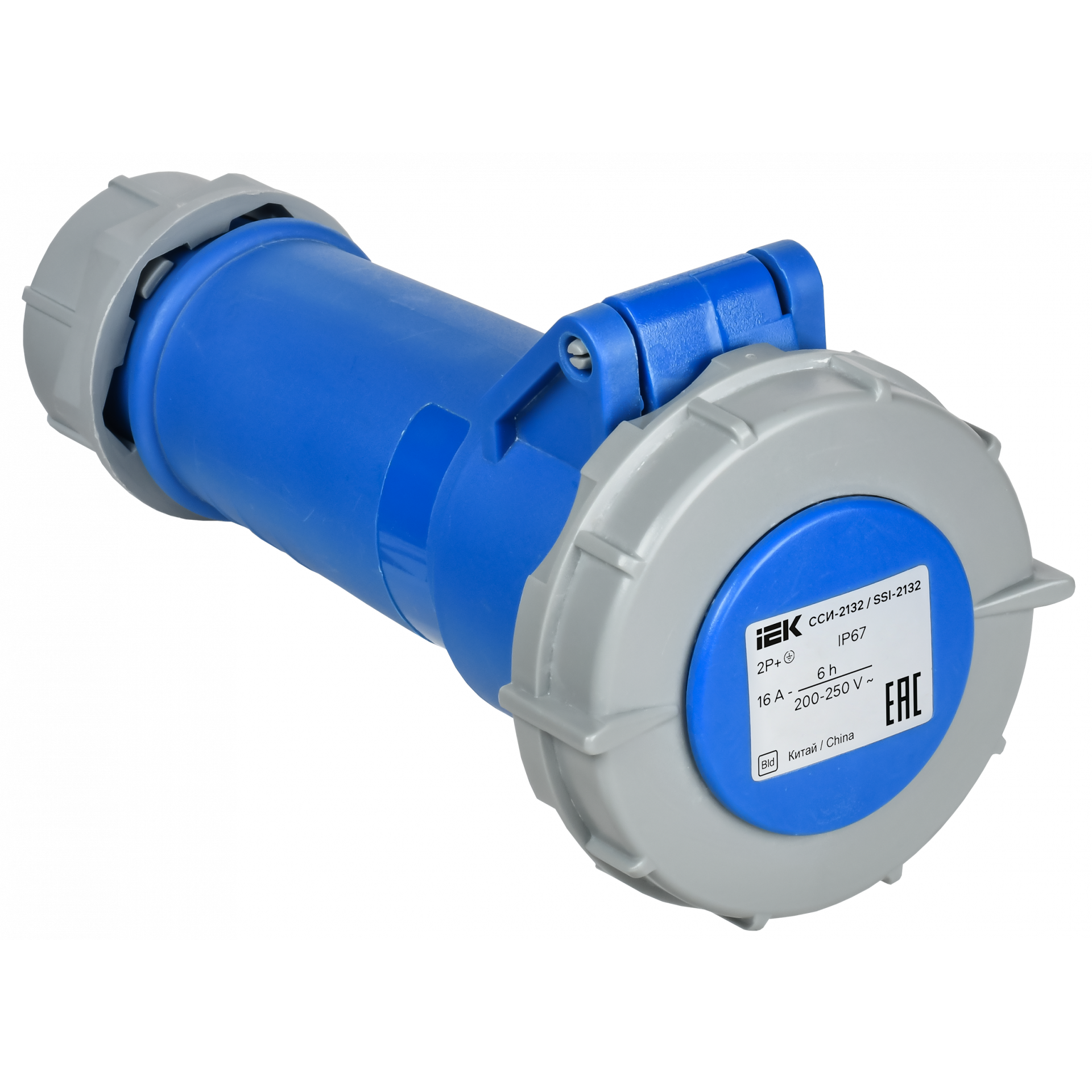 Розетка переносная ССИ-2132 16А-6ч 220В 2P+PE IP67, IEK PSR21-016-3-0-67 (10 шт.)