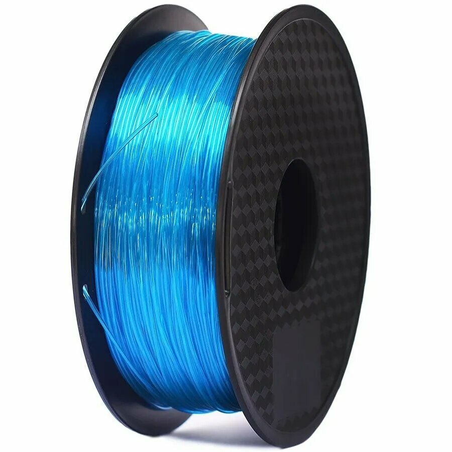 TPU 95A гибкий катушки прозрачн Вода синяя(Filament Пруток), Материал tpu для FDM 3d принтеров, диаметр 1,75 мм, высококачественный пластиковый материал