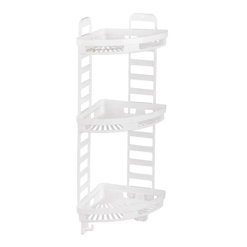 Угловая полка-трансформер 250х580 мм, пластик, белый, для ванной комнаты и кухни