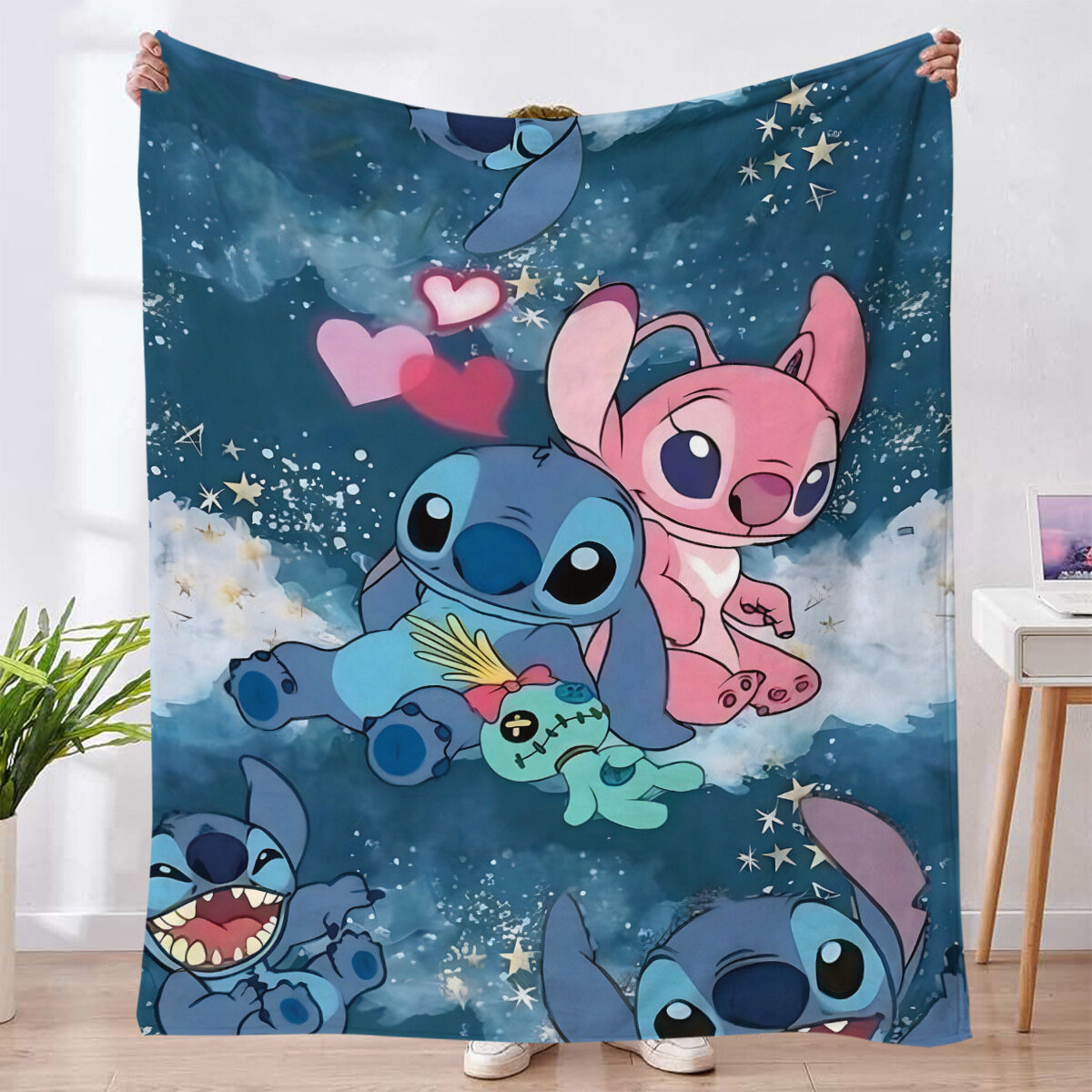 Плед флисовый детский с принтом мягкий и тёплый