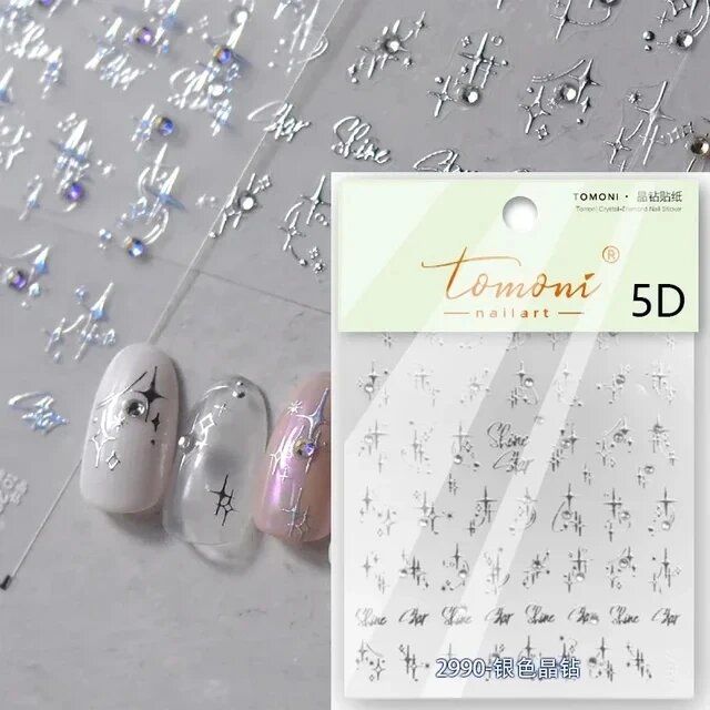 Наклейки для ногтей 5D Лазерные TO2990Y, Цвет: 1pcs