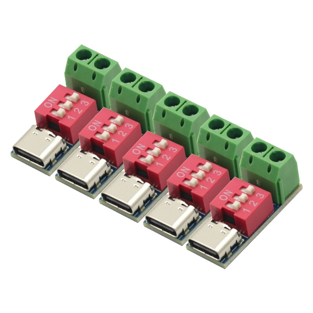 5 частей тестовой платы быстрой зарядки QC PD, регулируемое напряжение 5 ~ 20 В, регулировка кода набора номера