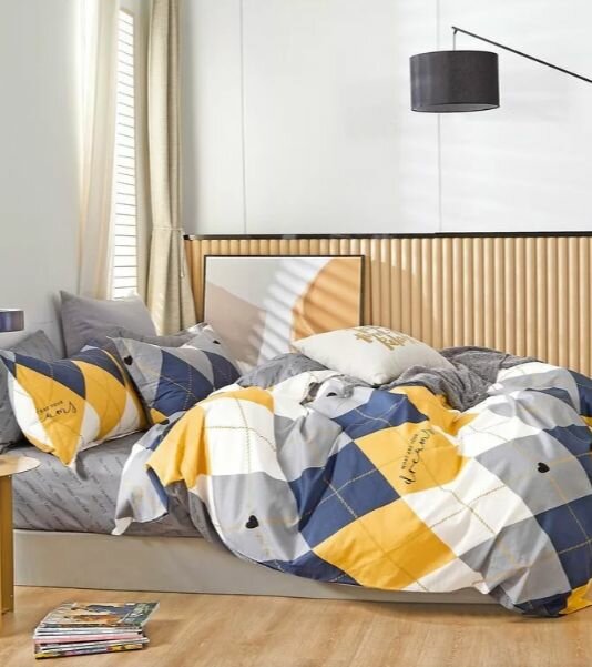 Комплект постельного белья 2сп с простыней евро Alice Textile, хлопок поплин, 2 наволочки 70х70, рис. 1210