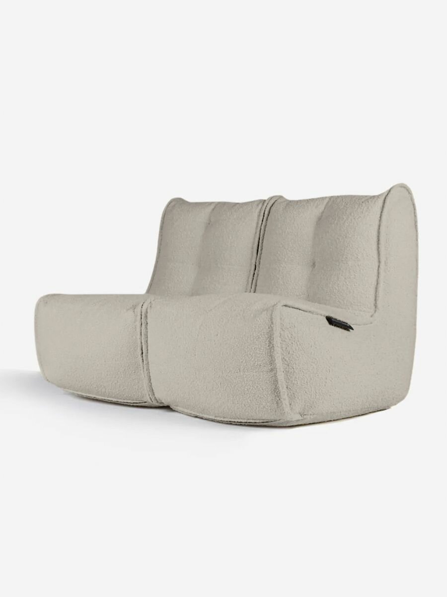 Бескаркасный диван aLounge - Twin Couch - Eco Weave (букле, бежевый) - современная бескаркасная мягкая мебель