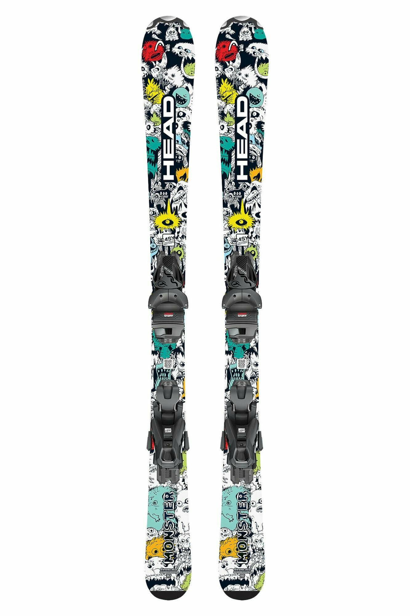 Горные лыжи с креплениями HEAD Monster Easy+JRS 4.5 GW CA Junior White/Black (см:107)
