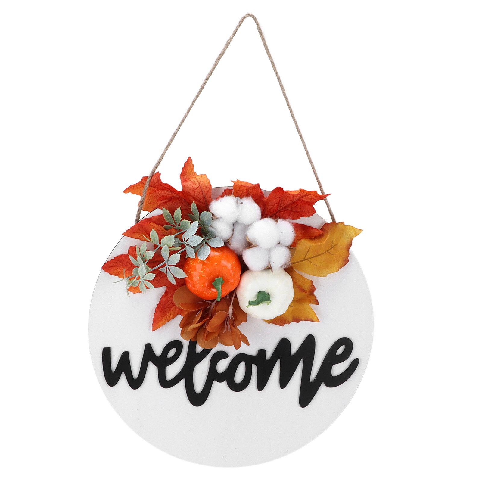 Вывеска для двери из круглого дерева в деревенском стиле: декор на Хэллоуин, Рождество с кленовым ли