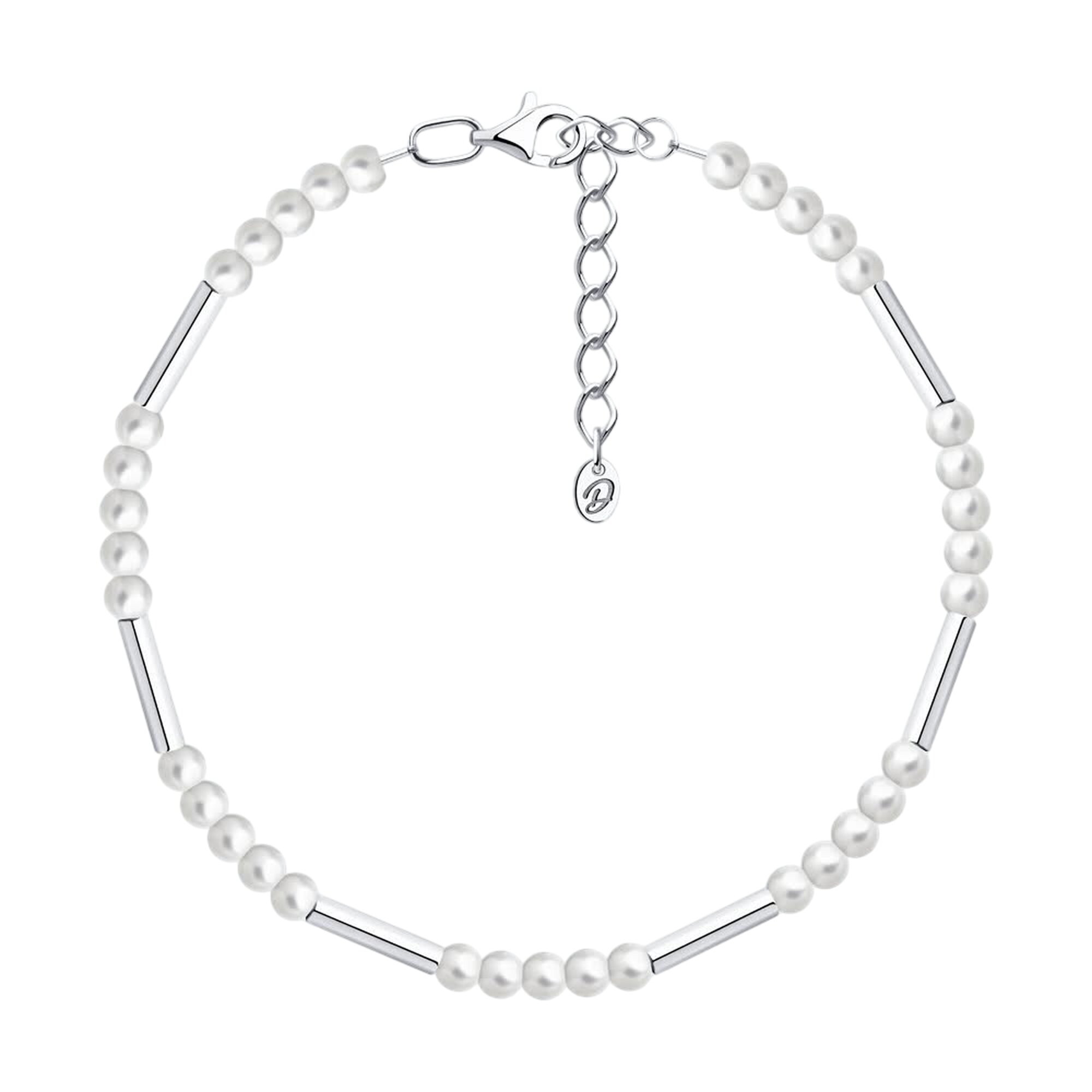 Браслет, серебро, 925 проба, родирование, жемчуг