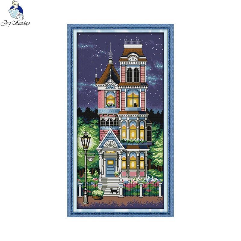 Набор для вышивки крестом Joy Sunday Тихий ночной узор 14CT White Cloth