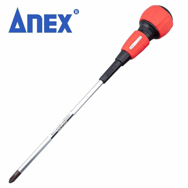 Крестовая отвертка ANEX PH2x200 мм Сделано в Японии с магнитной головкой