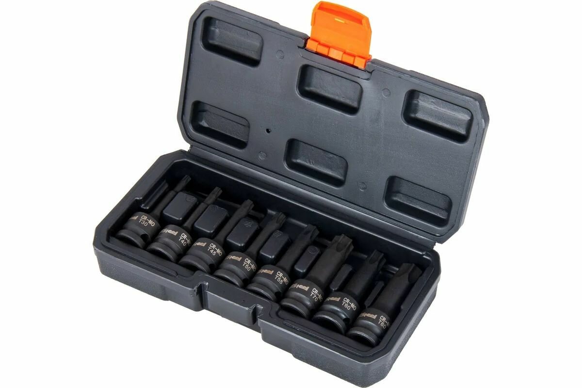 Набор головок ударных 1/2" TORX L78мм T30-T80 8 предметов "AV Steel"