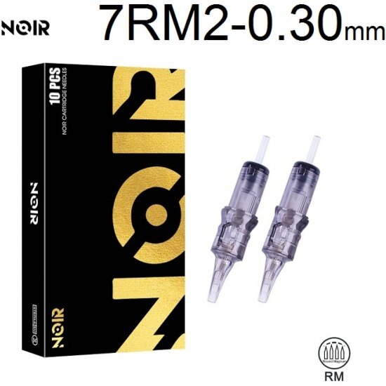 Тату картридж Noir Round Magnum 7 - 0,30 мм Long Taper (10 шт/уп) N1007RM