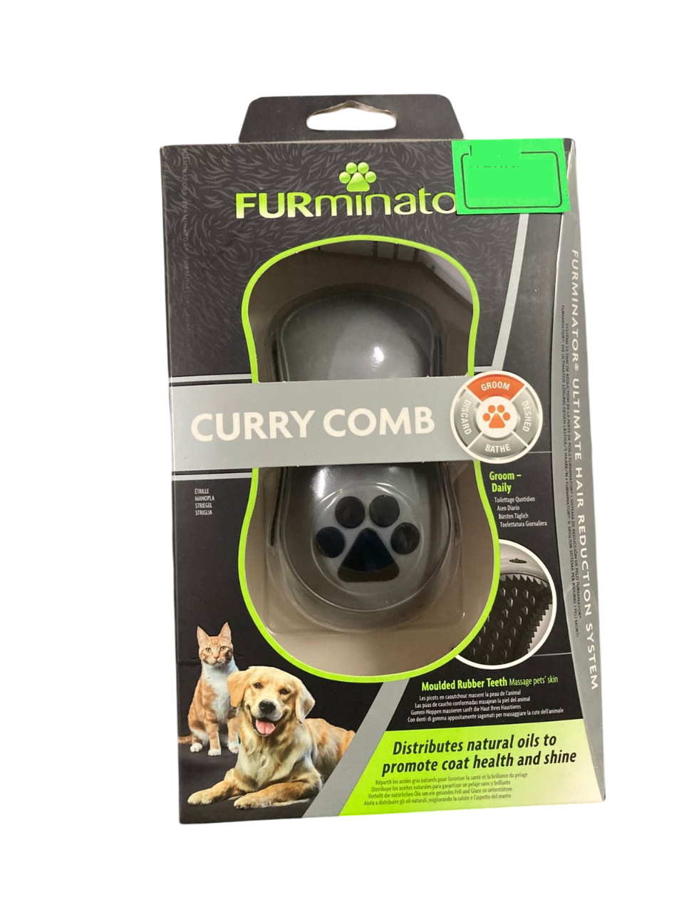 Расчёска FURminator "Curry Comb", для кошек и собак, зубцы 5мм, 1 шт