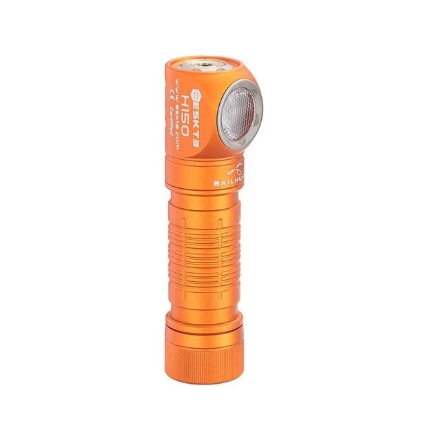 Skilhunt H150 ESKTE налобный фонарь Nichia 519A NW 5000K, Оранжевый, Orange, With BL-113C Battery