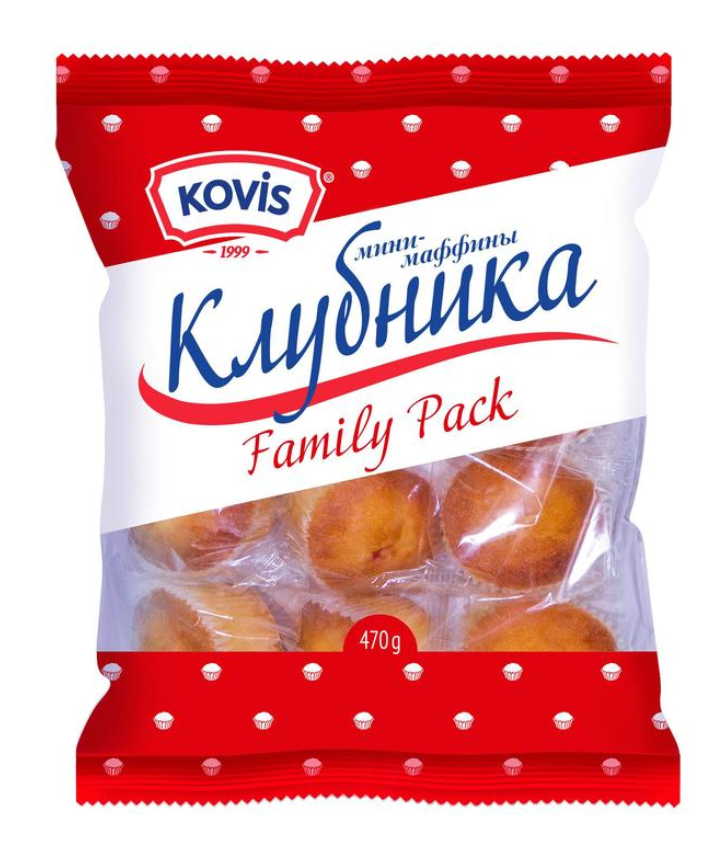 Kovis Мини-маффины клубника 470 гр.
