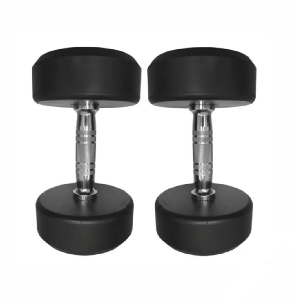 Круглые обрезиненные гантели ULTRA GYM ряд от 27,5 до 40 кг черные