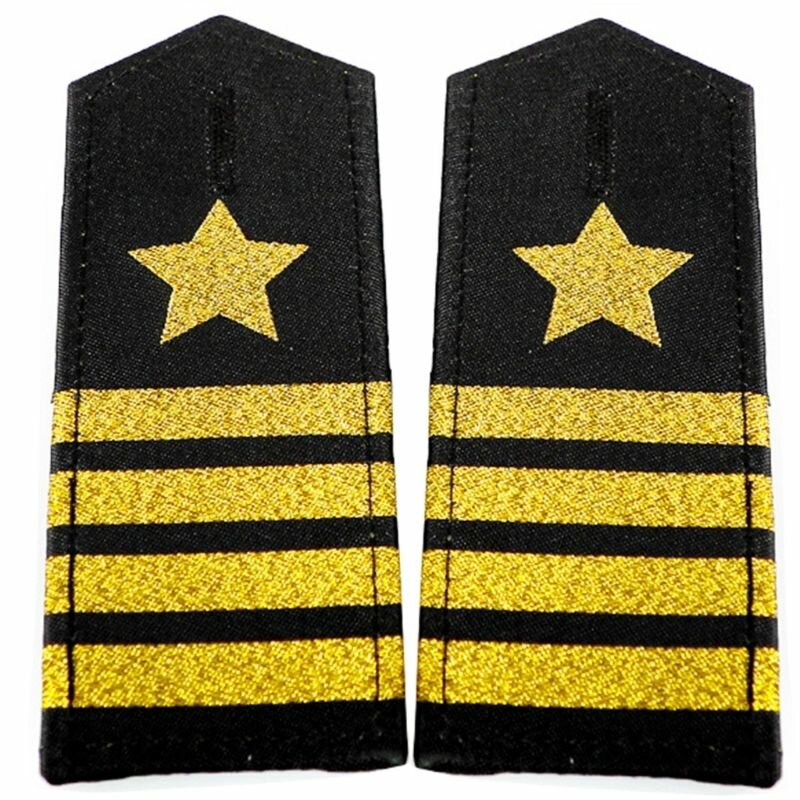 Аксессуары для униформы безопасности с металлическими звездами DIY-золотые погоны 5-остроконечной звездой и 4 полосами