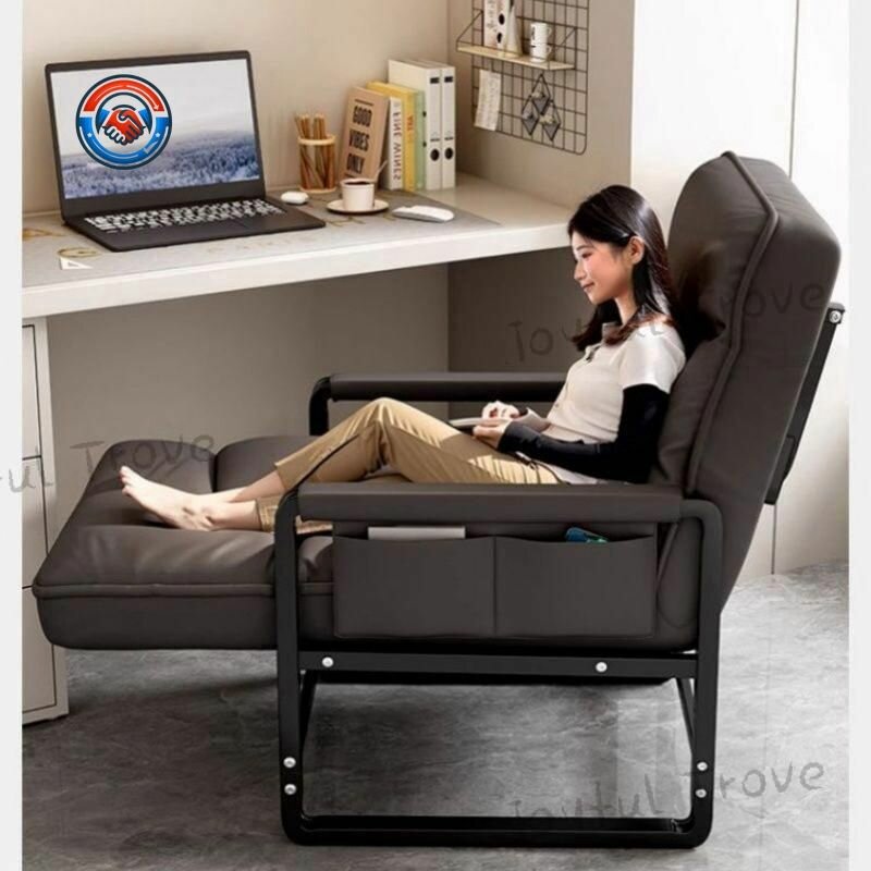 Кресло-качалка с 5 положениями отклонения, регулируемые подлокотники и поясничная подушка с эффектом памяти, складная дверца и подставка для ног, комфортное кресло для отдыха и работы