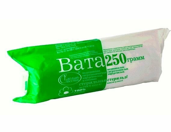 Хирургическая вата ЕмельянЪ СавостинЪ стерильная, гигроскопическая, 250 г