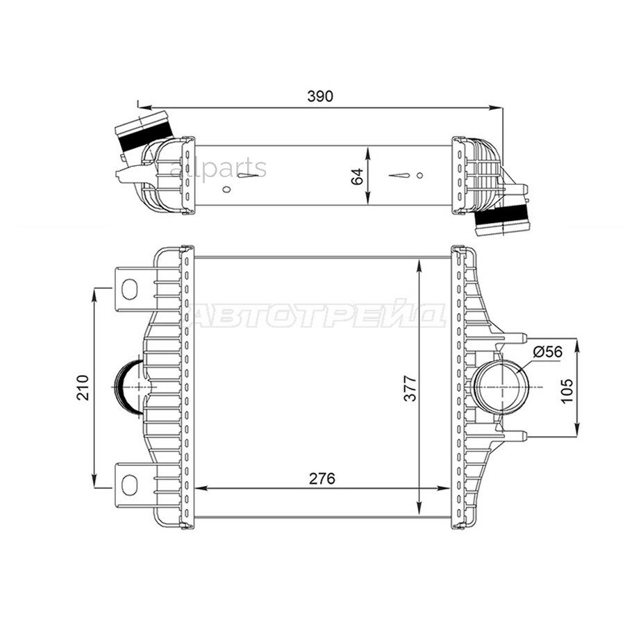 SAT ST-211-0006 Интеркулер LAND ROVER RANGE ROVER 12-/RANGE ROVER SPORT 13-