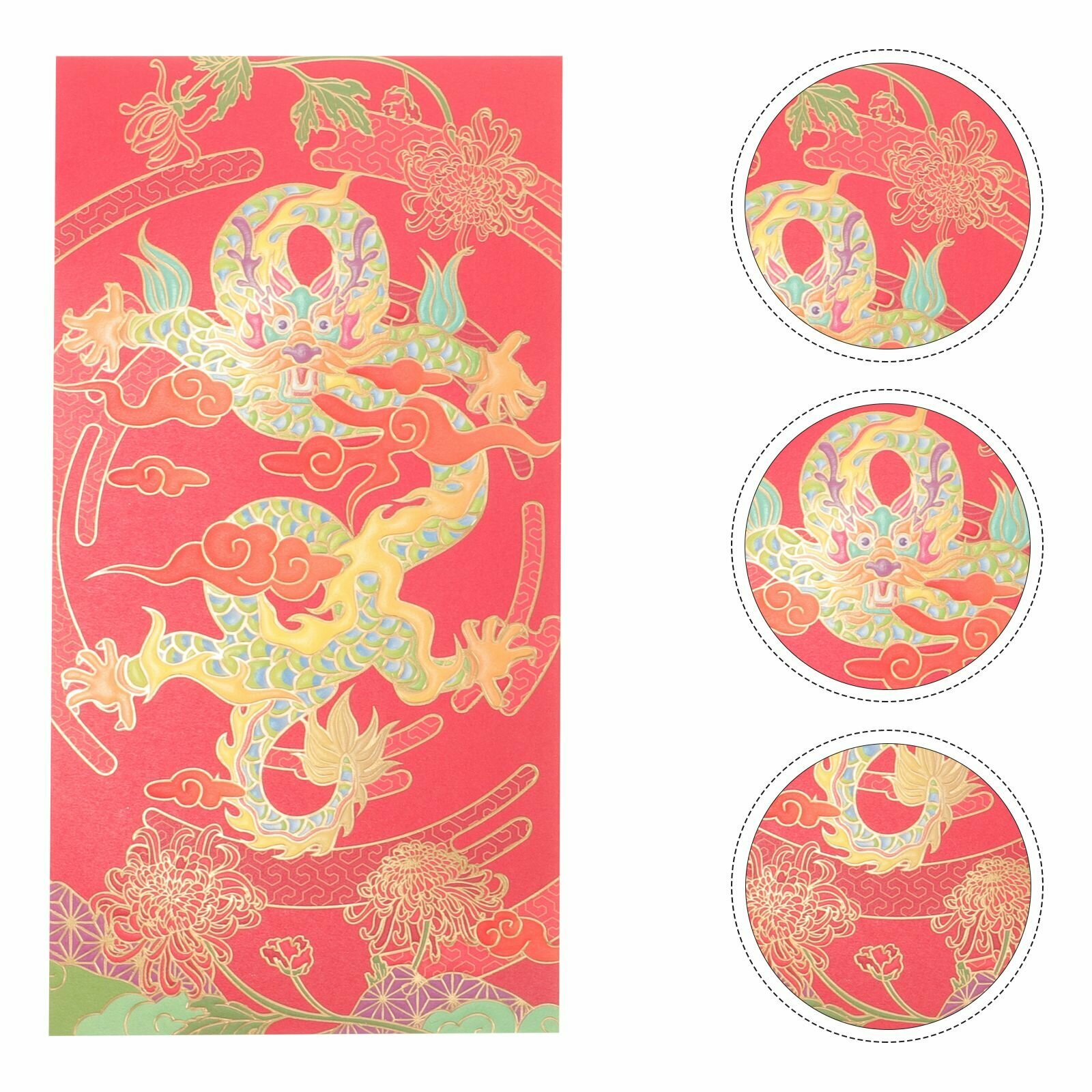 Традиционные красные конверты с пожеланиями процветания, идеально подходят для семьи, 6 штук, 17.00x8.80 см