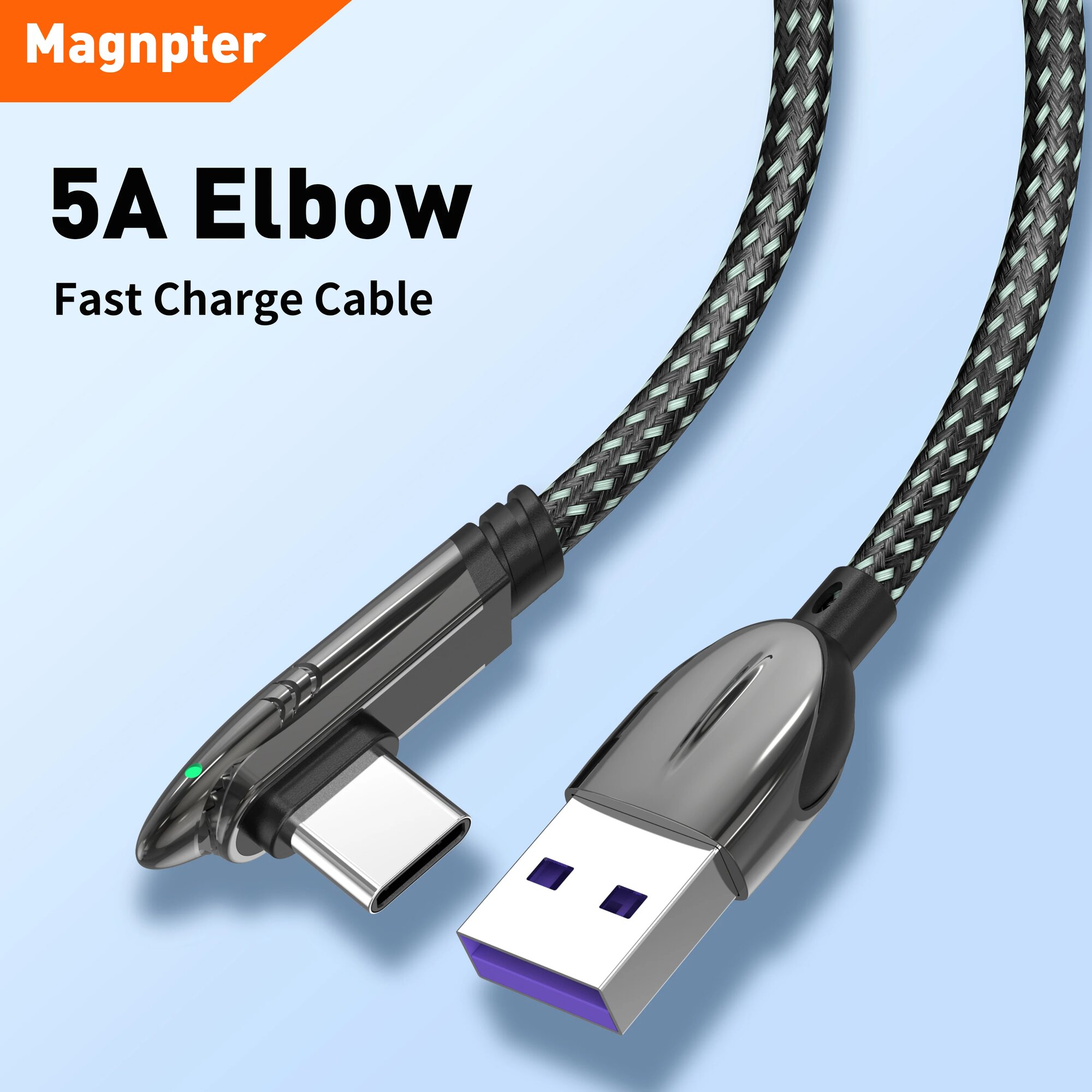 Кабель Magnpter USB C к типу C, 90-градусный зарядный кабель для iPad MacBook Pro, Xiaomi, Samsung, Huawei, быстрая зарядка, шнур даты типа C