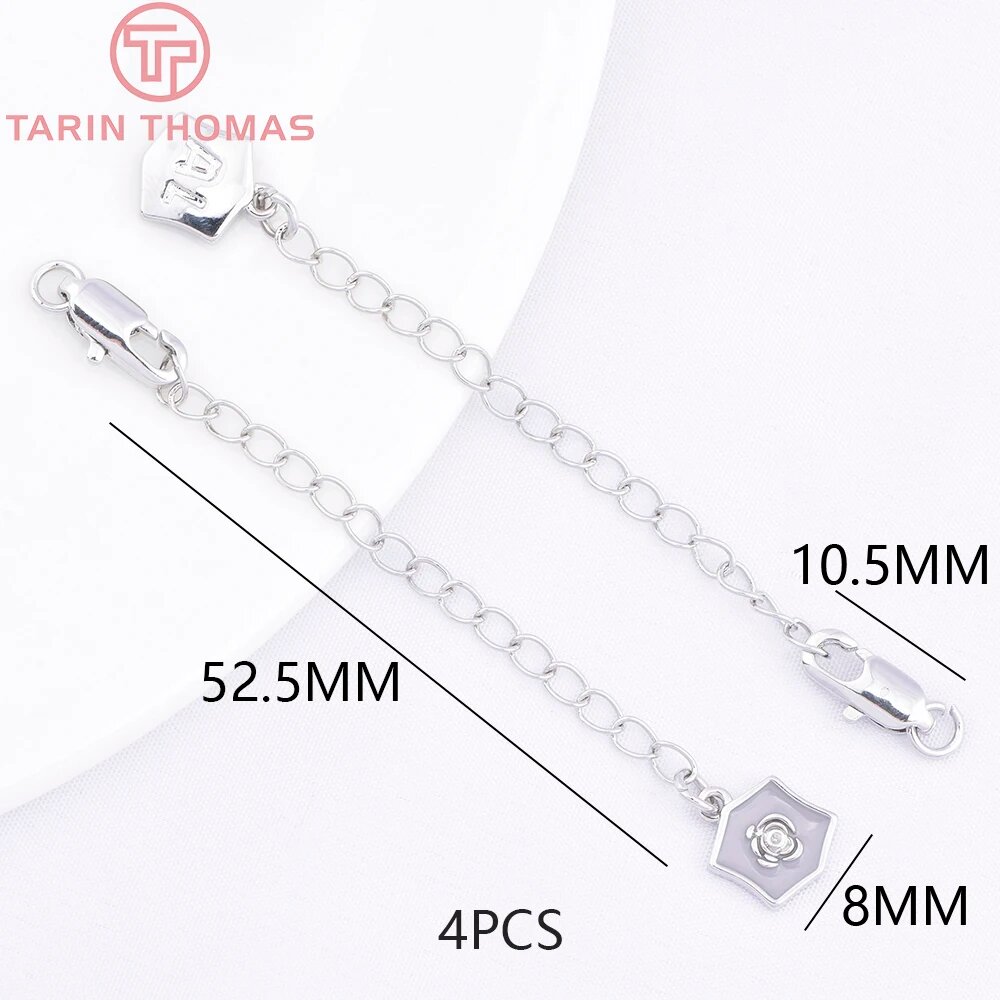 Цепочка-удлинитель TARIN THOMAS 52.5 мм, 8 мм, 4 шт, Color: 10393-Platinum Color