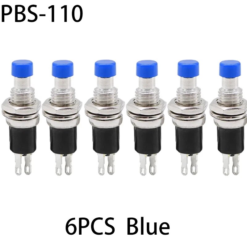 6 штук микропереключателей PBS-110 7 мм 6PCS Blue
