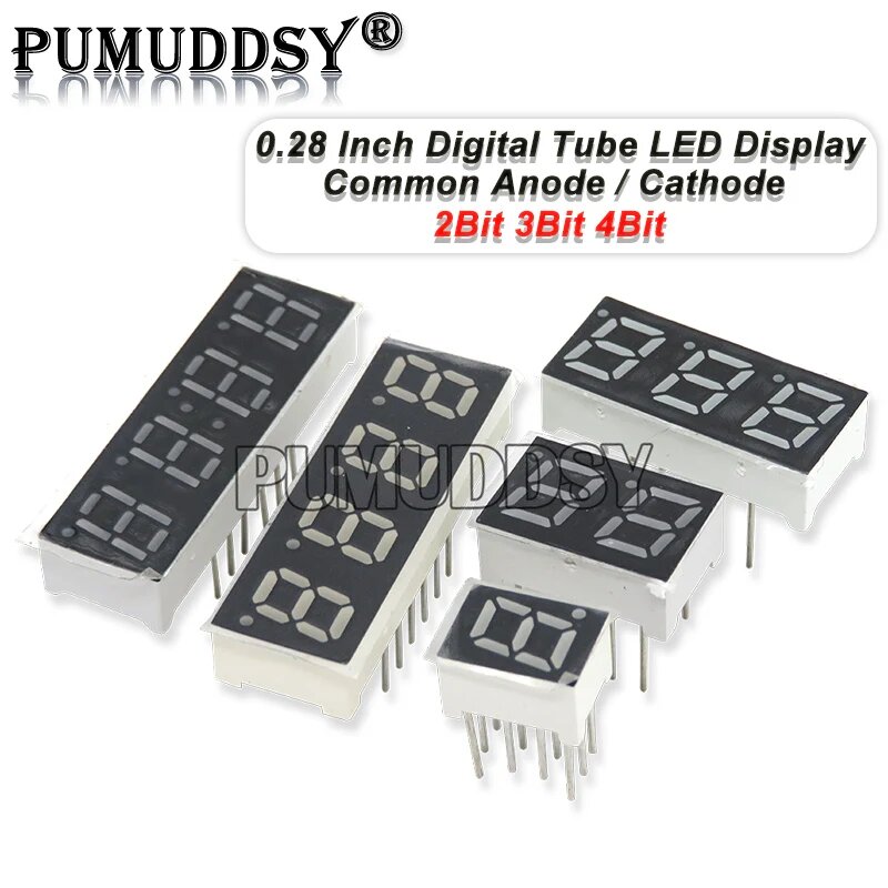 Светодиодный дисплей 0.28", 5 шт, 3Bit Common Anode
