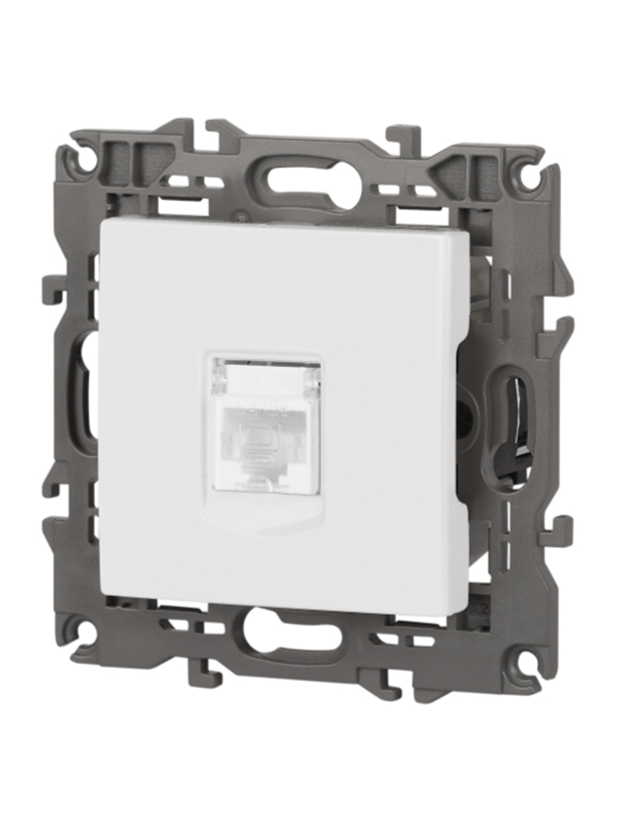 Механизм компьютерной розетки ЭРА Elegance RJ45 категория 5E, белый