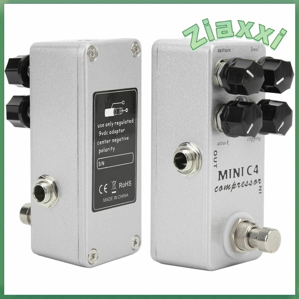 Серебристый компрессор, мини-педаль, улучшение звука для бас-гитаристов