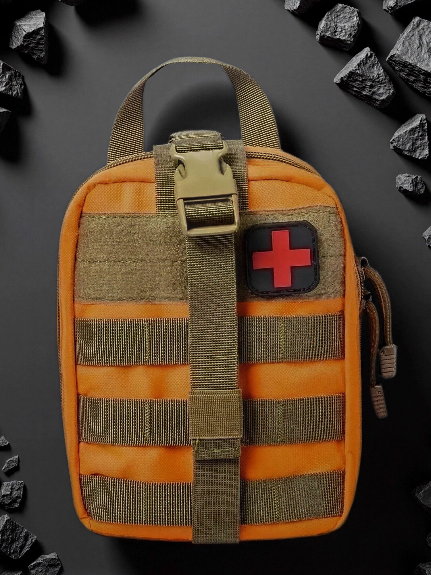 Походная сумка аптечка для лекарств отрывная, туристическая оранжевого цвета