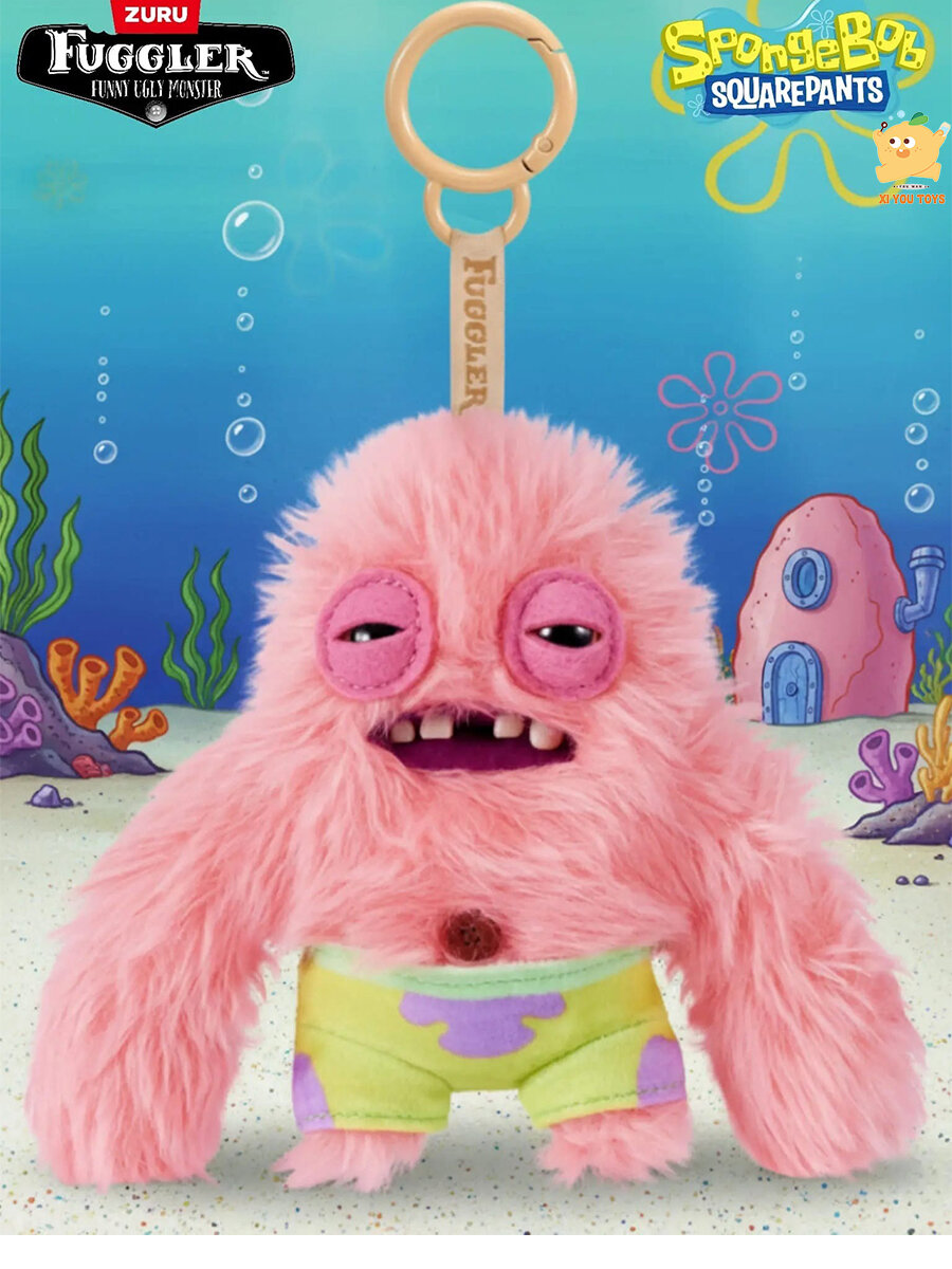 Губка Боб Spin Master Fuggler SpongeBob Keychain Patrick Star / Плюшевая Кукла-брелок Fuggler Для Детей В Возрасте От 4 Лет И Старше - Идеальный Подарок