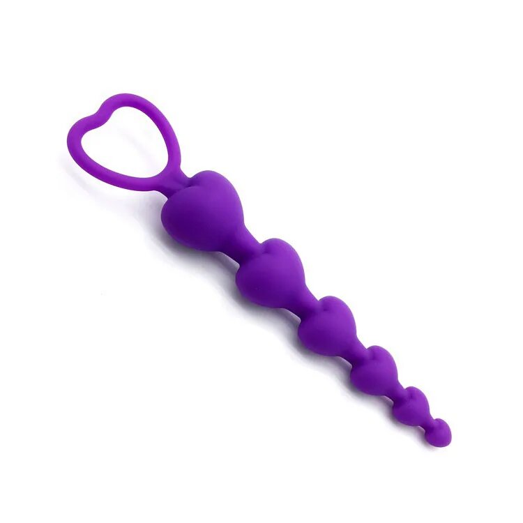 Анальная пробка 6 бусин, секс-игрушки для мужчин и женщин, анальная пробка с остановкой фиолетовый