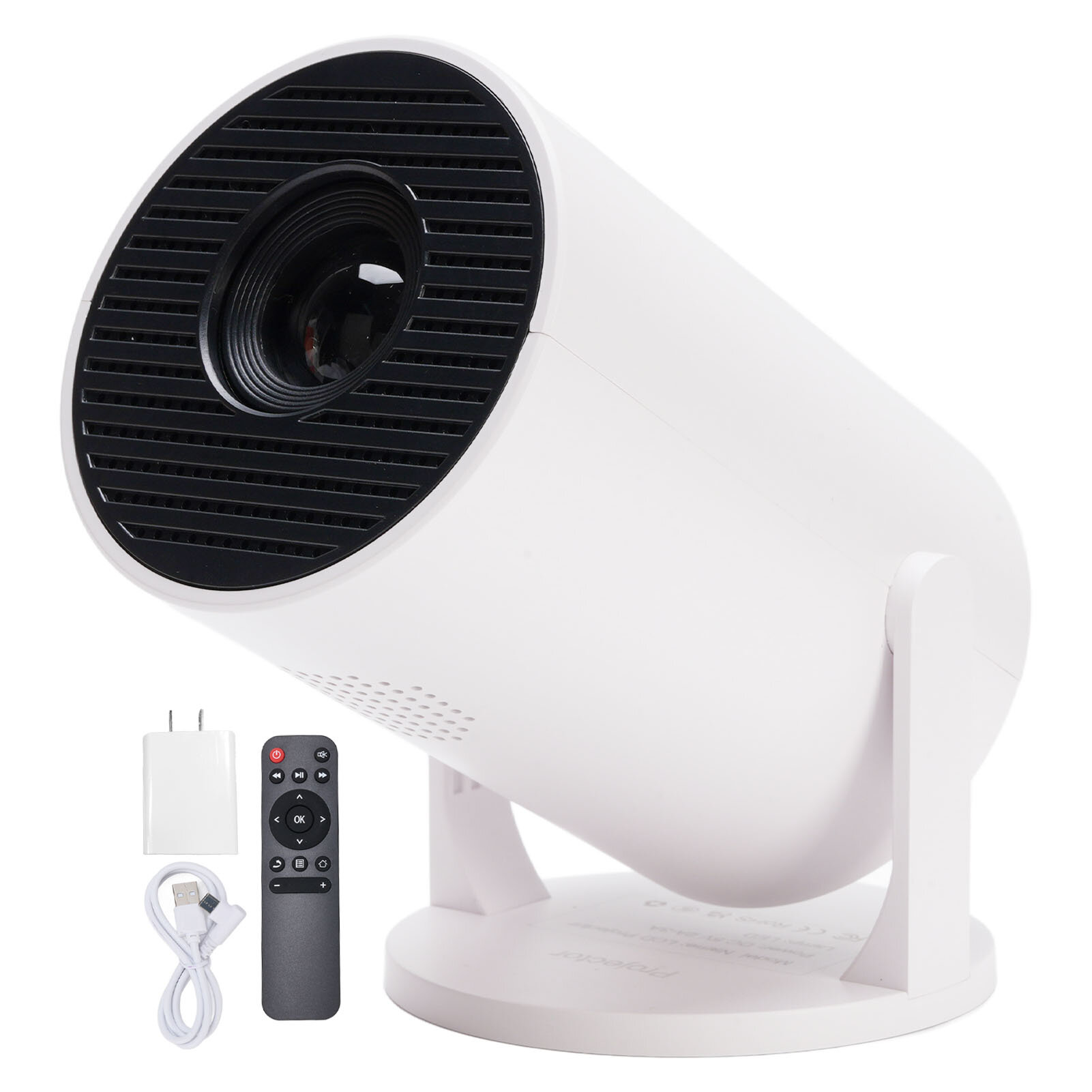 Проектор с портативным кинопроектором Wi -Fi и Bluetooth Outdoor Outdoor Auto Keostone Home Project для телефона для ноутбука с проводным экраном зеркалирование белого цвета США