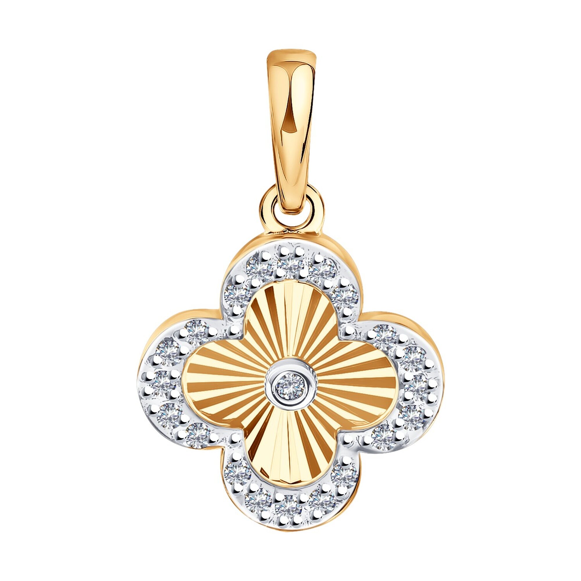 Подвеска, красное золото, 585 проба, бриллиант