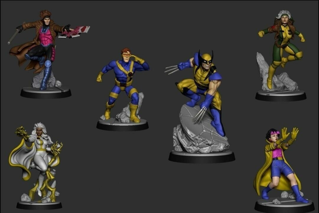 Люди X. X-Man. 6 первых людей X. 6 фигур на подставках.