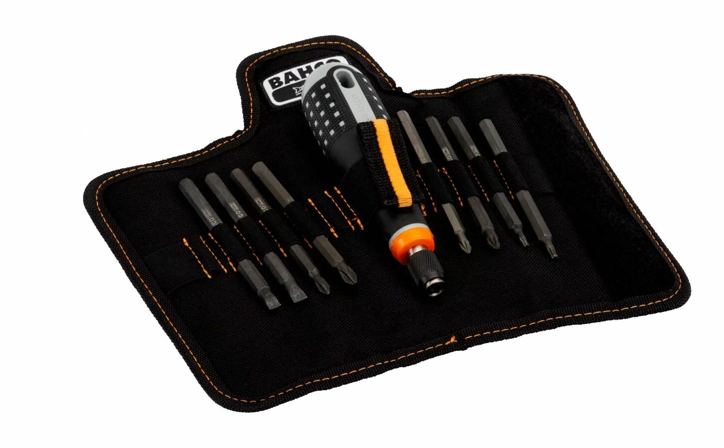 Отвертка с рукояткой для бит 1/4" отверточных вставок с рукояткой в чехле BAHCO BE-8572