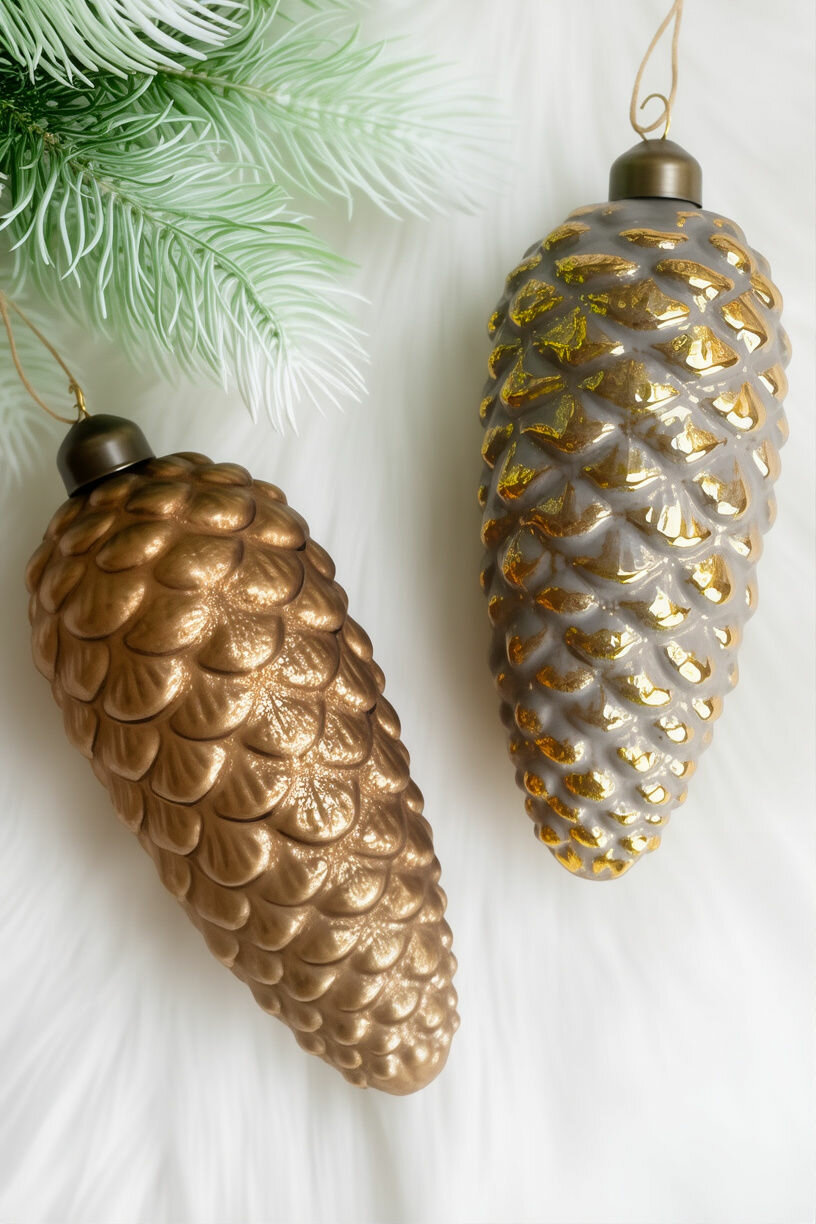 Набор ёлочных украшений шишки 'уилберн', стекло, 16 см, 2 шт, Winter Deco 4060233