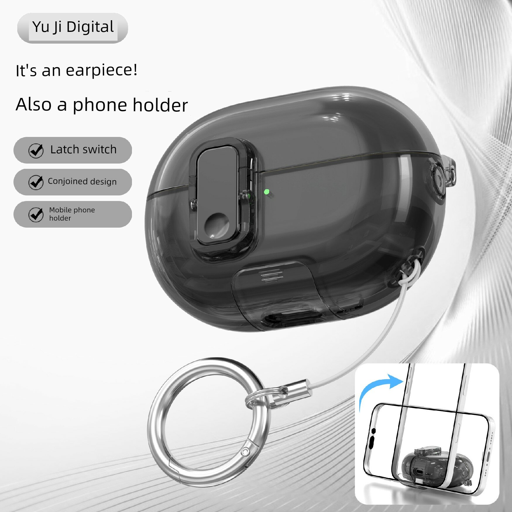 Кейс для Huawei FreeBuds Pro 4, прозрачно-черный, защитный ударопрочный чехол для беспроводных наушников с
