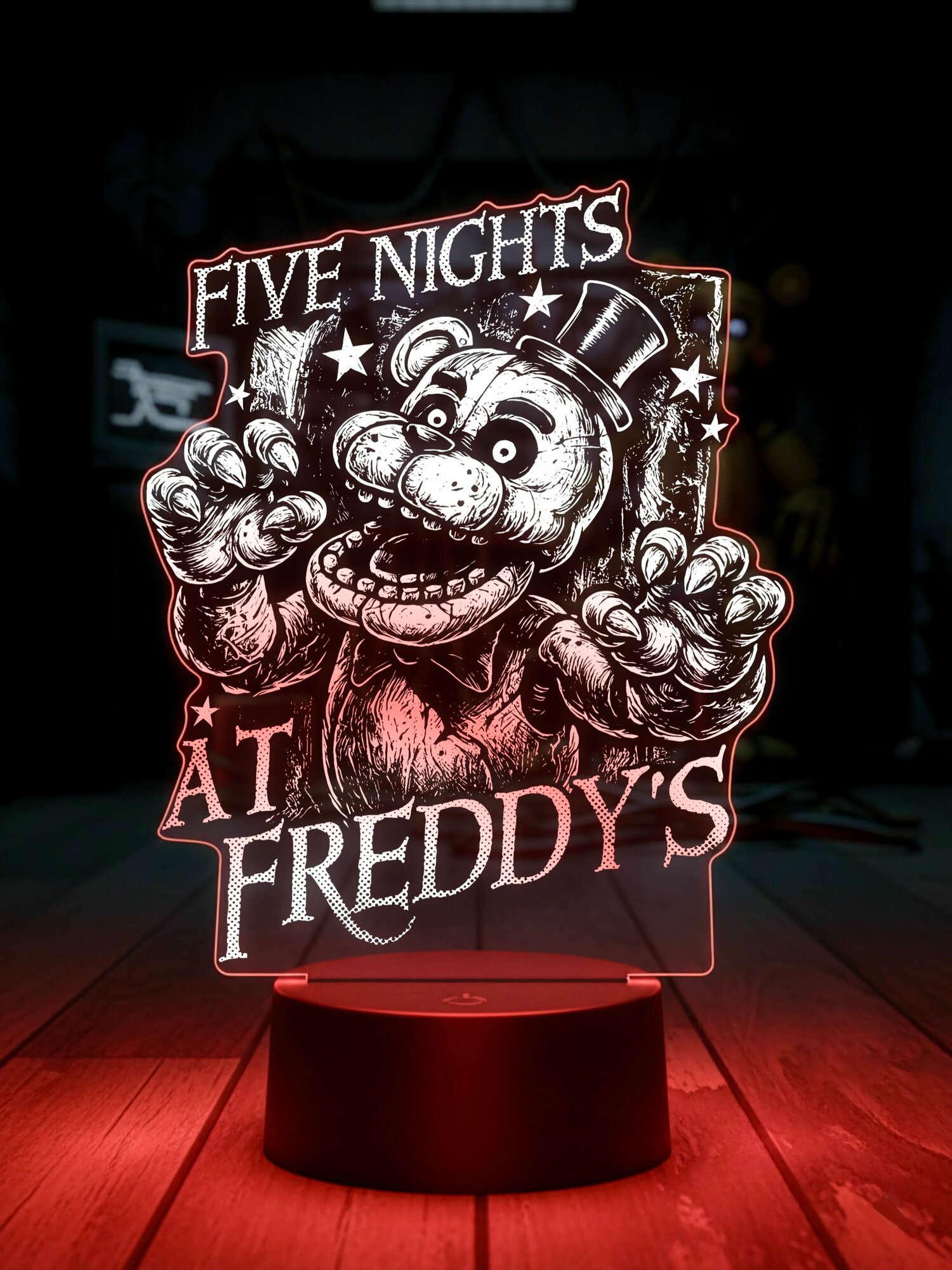 Ночник Игра Пять ночей с фредди фнаф - Five Nights at Freddy's FNAF. Подарок геймеру, декор на рабочий стол