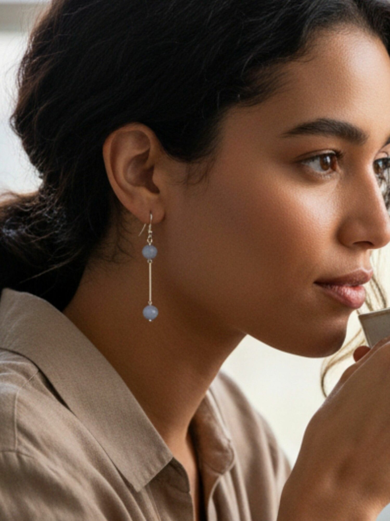 Серьги, аквамарин