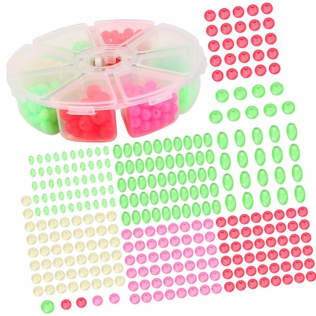 Набор светящихся снастей с гибкими пластиковыми бусинами для морской рыбалки