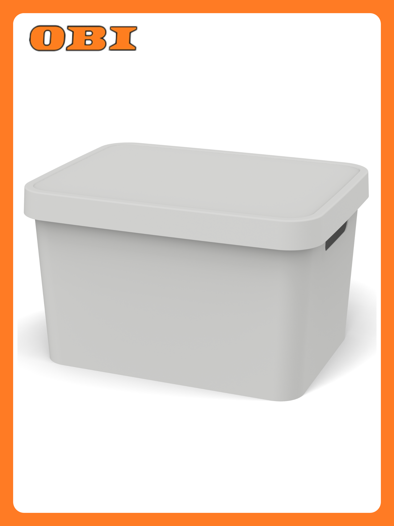 Ящик для хранения 17л FOLK светло-серый, гладкая поверхность