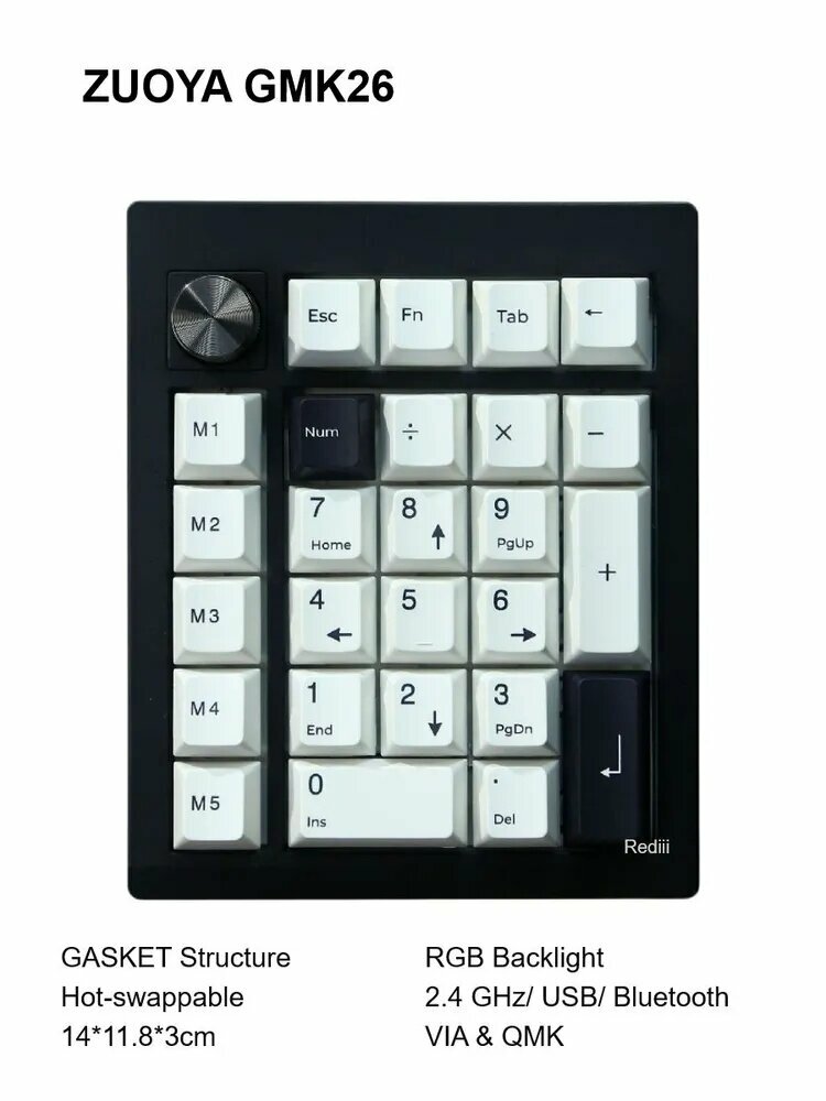 Zuoya Клавиатура беспроводная GMK26, черный матовый