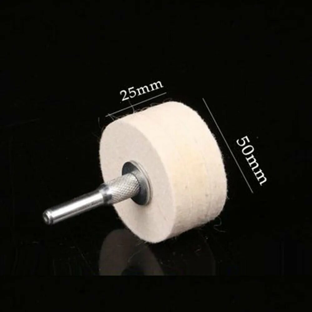 Шерстяной круг для полировки, толщина 25 мм, диаметр 50 мм, стержень 6,3 мм, 1 шт.