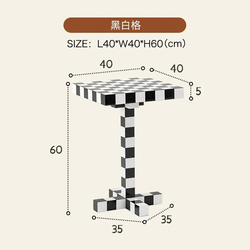 Французский дизайнерский шахматный маленький боковой столик в стиле Ins, современный маленький квадратный стол, Роскошный домашний Маленький журнальный столик