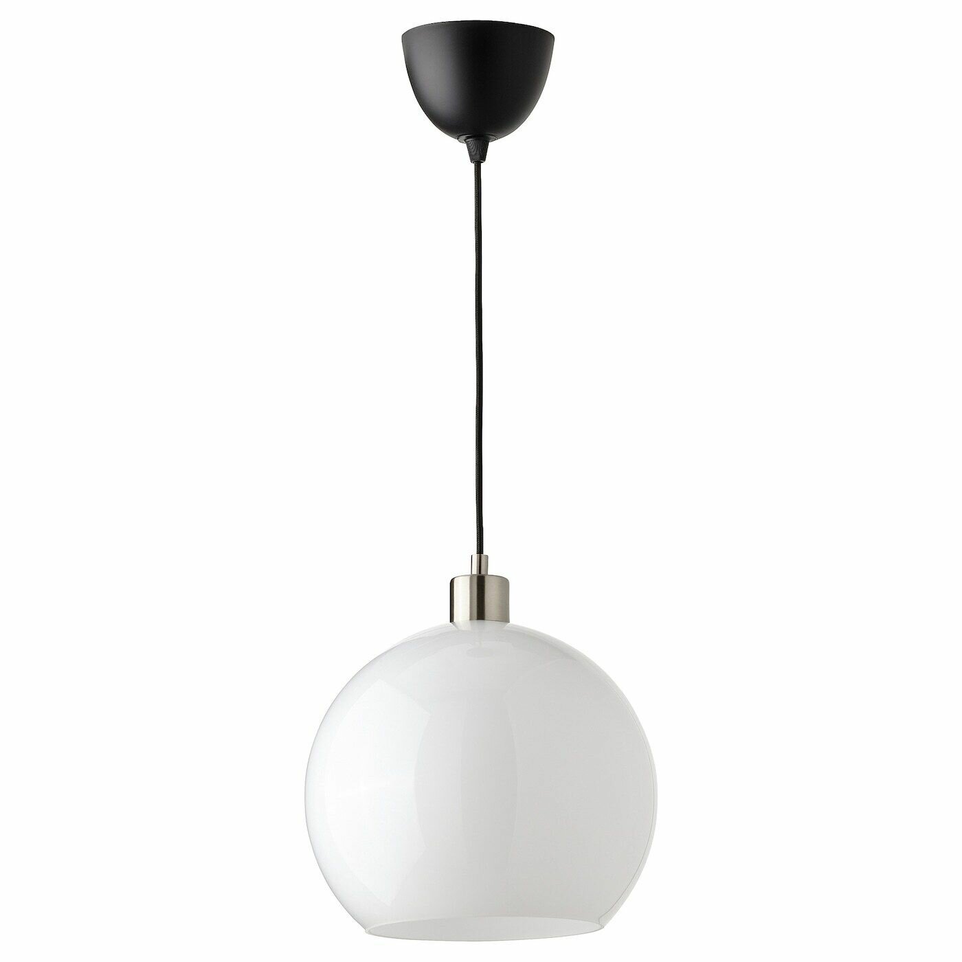 Подвесной светильник, белый стекло / никелированный J RPLIDEN IKEA 204.996.06 - 30 см