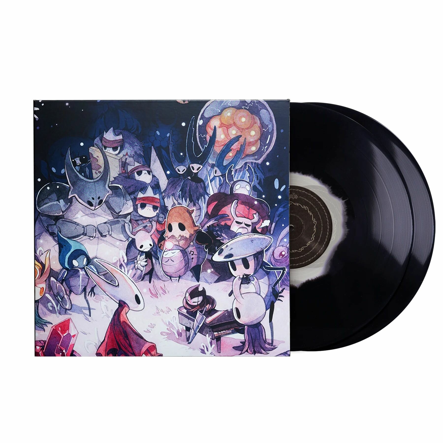 Hollow Knight: Piano Collections OST (2000шт в мире Black & Silver Pure Vessel, Numbered USA Limited Soundtrack) Цвет: "Черное Серебро", Ультра-Редкая, Пронумерованная Виниловая Пластинка из США