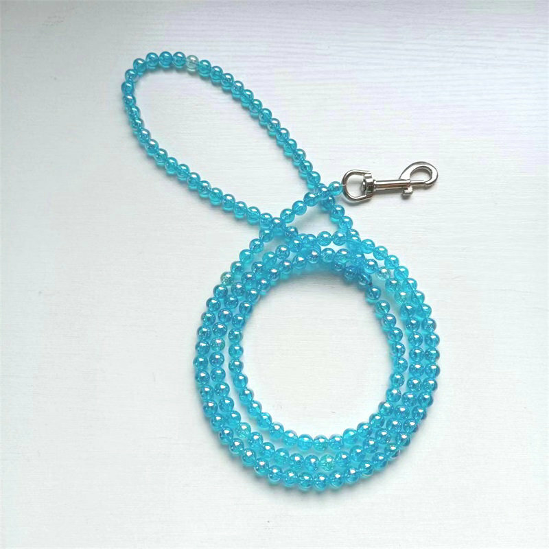 Сплетенная бусина из акрила наплечная поводок для собак и кошек, небесно-голубой цвет, прочная веревка, длина 1.2м,