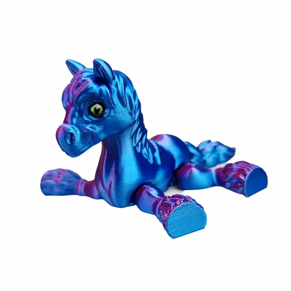 Художественная Миниатюрная Фигурка Лошади с Подвижными Суставами Радужная Статуэтка для Стола